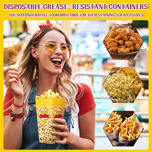 100 Pack Popcorn Boxes for Movie Night Mini Paper Popcorn Buckets ...